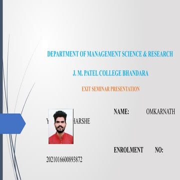 Exit seminar preparation document which can be helpful for projects | PPTX