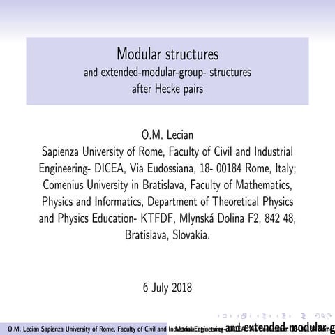 Modular Structures And Extended Modular Group Structures After Hecke