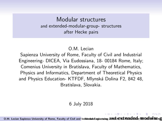 Modular Structures And Extended Modular Group Structures After Hecke