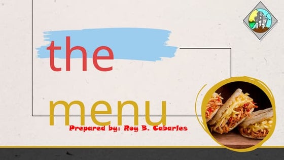 Types of menu | PPTX | Bars & Restaurants | Attractions