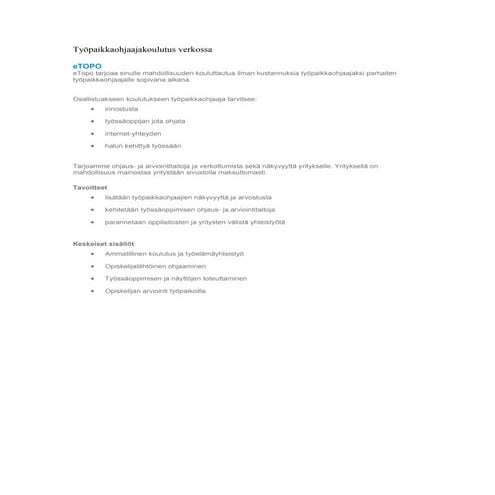 Omnian työpaikkaohjaajakoulutus verkossa | PDF