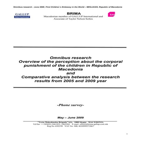 Omnibus research overview of the perception about the corporal punishment of the children in ...