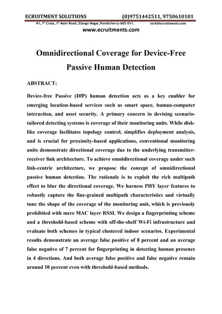 Omnidirectional Coverage For Device Free Passive Human Detection Pdf 9130