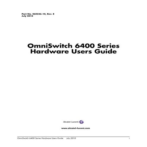 Omni switch 6400 series hardware users guide | PDF