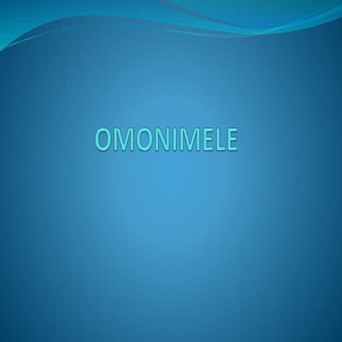 Omonimele | PPTX