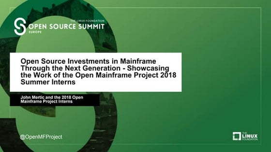 Open Mainframe Project presentations