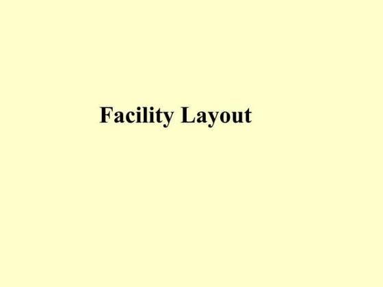 Process layout operations management | PPT