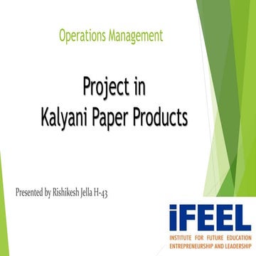 Operations project in Paper Manufacturing Industry | PPTX