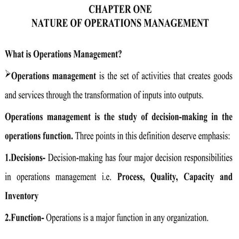 Chapter five: Introduction to Management | PPTX