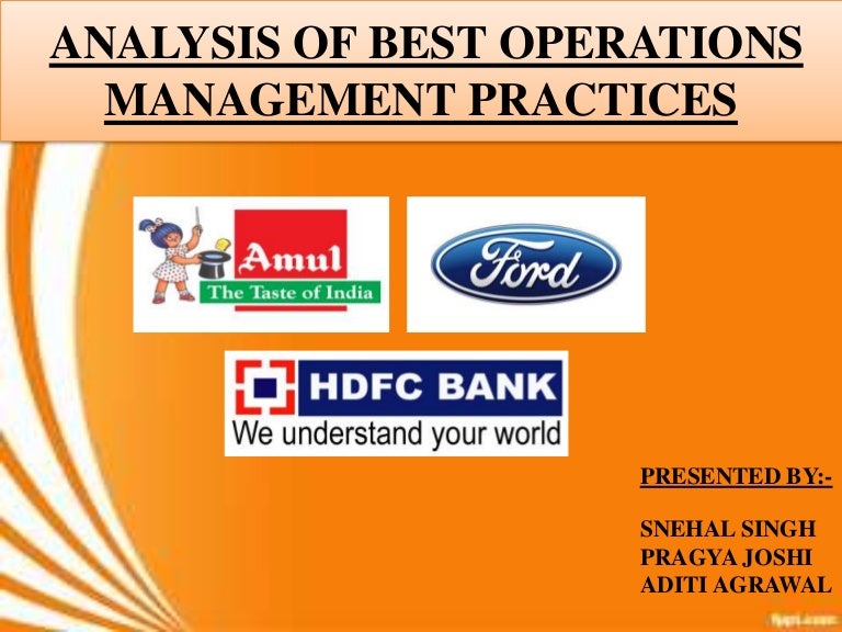 Operations Management Practices Operations Management Practices