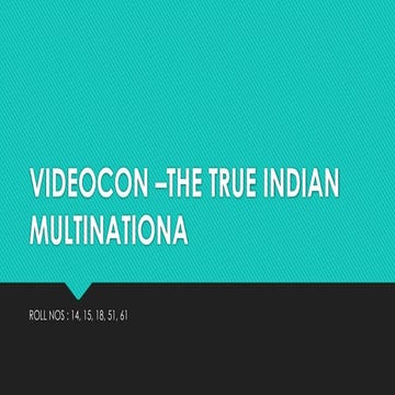OM_Presentation videocon a case study for mba | PPTX