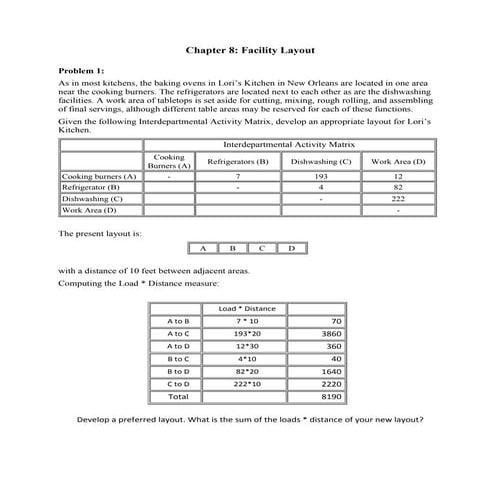 Om problems facility layout | DOCX
