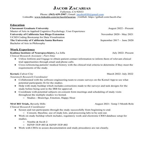 Jacobs Resume | PDF