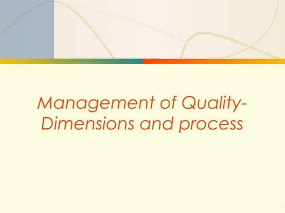 Dimensions of Product & Service Quality | PPTX