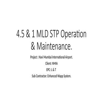 Introduction to STP : Purpose of sewage treatment , Overview of ...