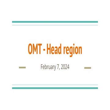 OMT - Head region - osteopathy of the head and neck region | PDF