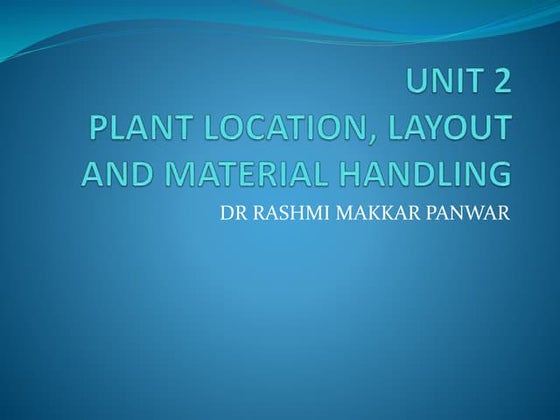Operations management chapter: facility location | PPT