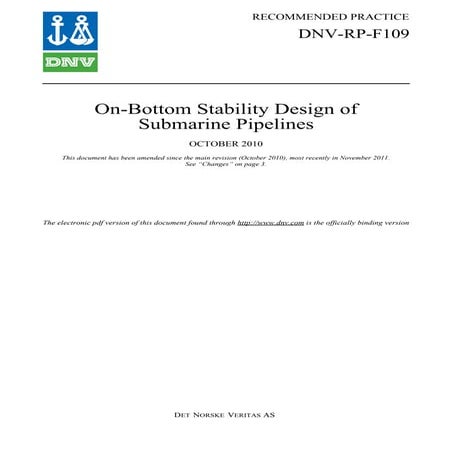 On bottom stability design of submarine pipelines | PDF