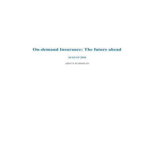On-demand insurance - A white paper | PDF