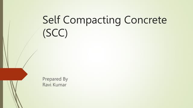 Self compacting concrete (scc) | PPTX