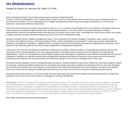 On globalization | PDF