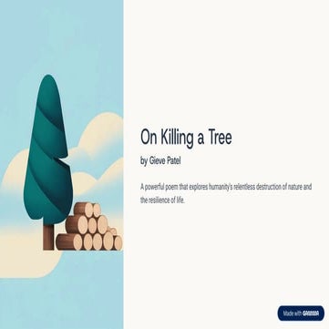 On killing a tree class 9th | PPTX