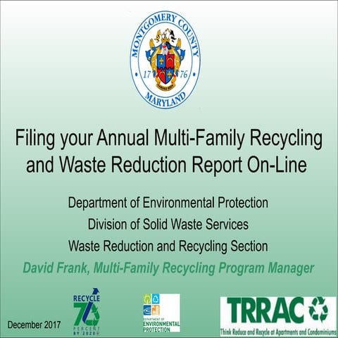 Webinar for Filing Your Annual Multi-Family Recycling and Waste ...