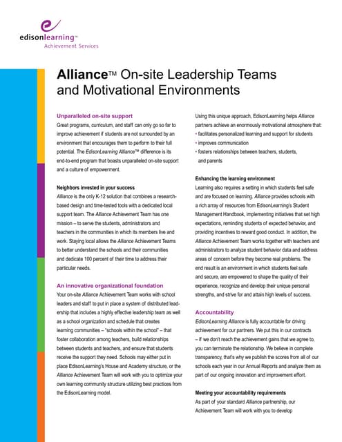 Alliance professional development | PDF