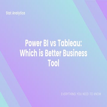 Power BI vs Tableau: Which is Better Business Tool | PDF