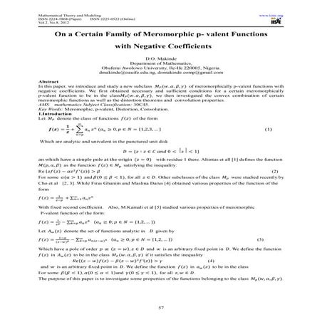 On a certain family of meromorphic p valent functions | PDF