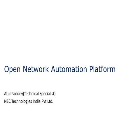 Onap Open Network Automation Platform Ppt
