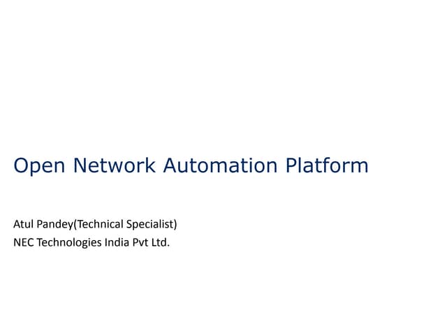 Onap Open Network Automation Platform Ppt