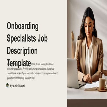 Onboarding Specialists Job Description Template | PPT