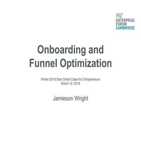 Onboarding and funnel optimization | PPT