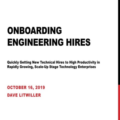 Onboarding Engineering New Hires in Growth Stage Technology Companies ...