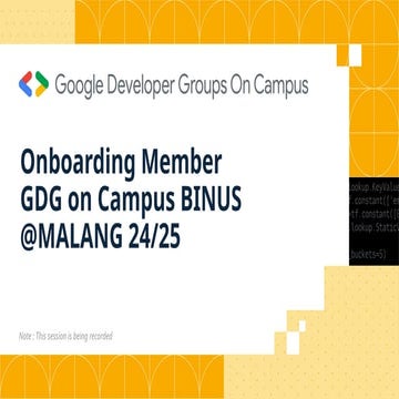 Info Session : Introduction to GDG OC BINUS@MALANG | PPT | Free Download