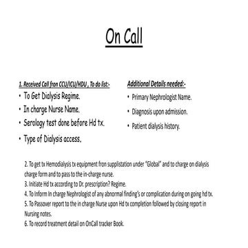 On Call notes for healthcare reference in hospital | PPT