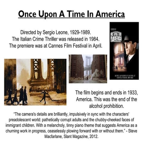 Once Upon A Time In America | PPT