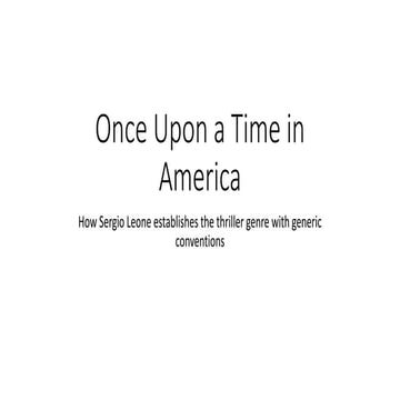 Once upon a time in america | PPT