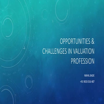 real estate valuation practice, challenges and opportunities. | PPTX