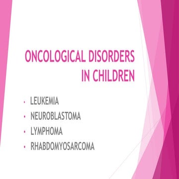 Oncological disorders in children | PPTX