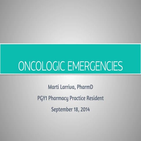 Oncologic emergencies | PDF