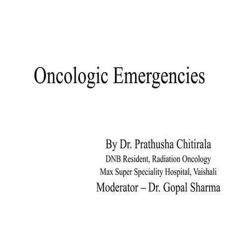 Oncologic Emergencies.pptx | Blood Disorders | Diseases and Conditions