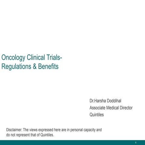 Oncology clinical trials regulations & benefits | PPT