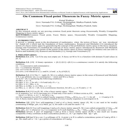 On Common Fixed Point Theorem In Fuzzy Metric Space Pdf