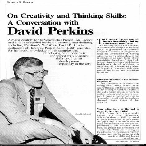 On creativity and thinking skills a conversation with david perkins. | PDF