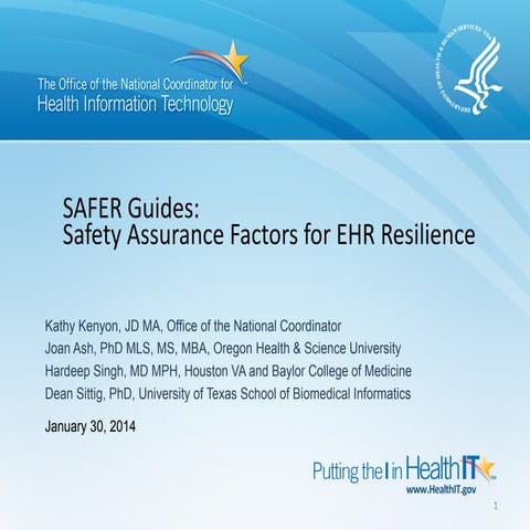 Onc safer guides to safe ehr jan302014_ppt | PPT