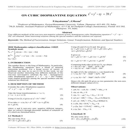 On cubic diophantine equation x2+y2 xy=39 z3 | PDF