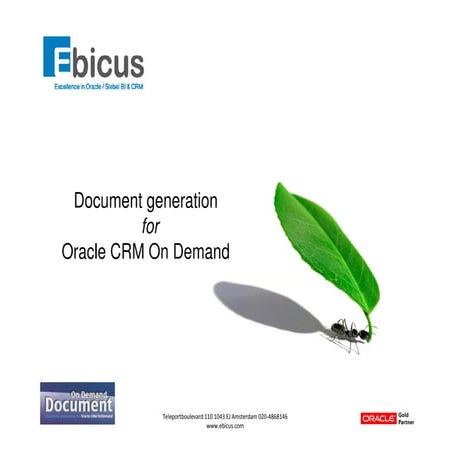 On Demand Document Genererator for Oracle's CRM On Demand | PDF