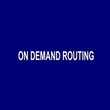 On Demand Routing 1 Pptx Networks And Security Ppt